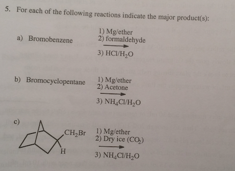 Solved For each of the following reactions indicate the | Chegg.com