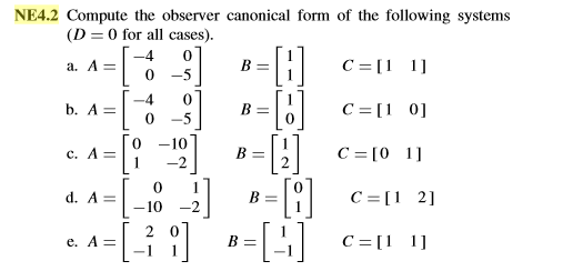 Solved Compute the observer canonical form of the following | Chegg.com