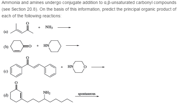 Solved Ammonia and amines undergo conjugate addition to a. | Chegg.com