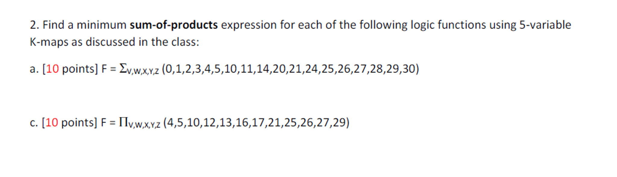 Solved Find a minimum sum-of-products expression for each of | Chegg.com