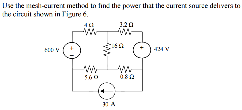 Solved Use the mesh-current method to find the power that | Chegg.com