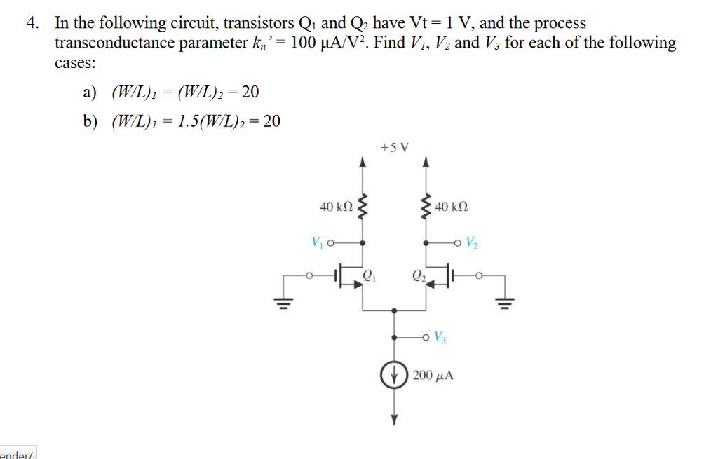 Solved In the following circuit, transistors Q_1 and Q_2 | Chegg.com