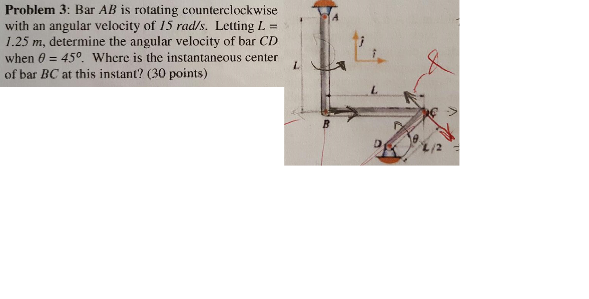 Bar AB is rotating counterclockwise with an angular | Chegg.com