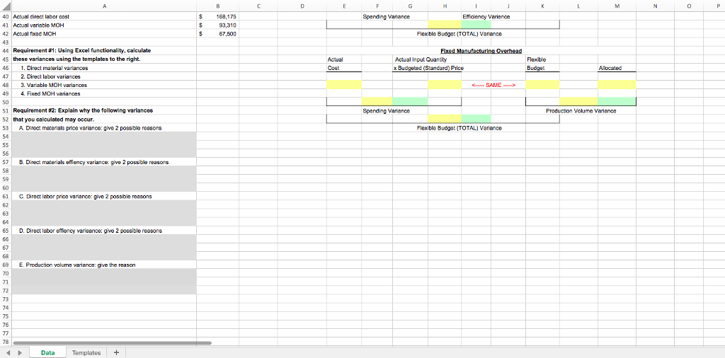 1 ACC 3365-Excel Project 2 DUE DATE: Wednesday, Nov.8 | Chegg.com