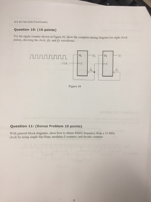 Solved For the ripple counter shown in Figure 10, show the | Chegg.com