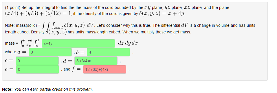 Solved Set up the integral to find the mass of the solid | Chegg.com