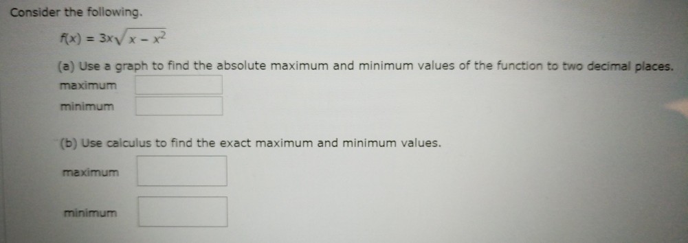 Solved Consider the following. (a) Use a graph to find the | Chegg.com