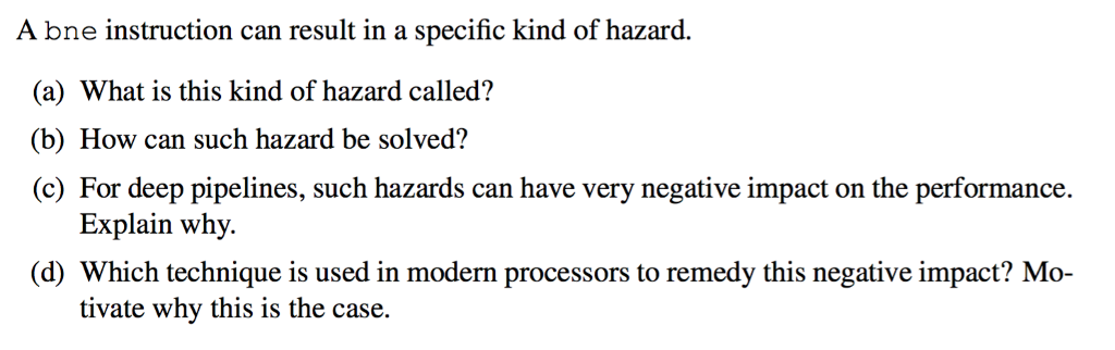 Solved A bne instruction can result in a specific kind of | Chegg.com