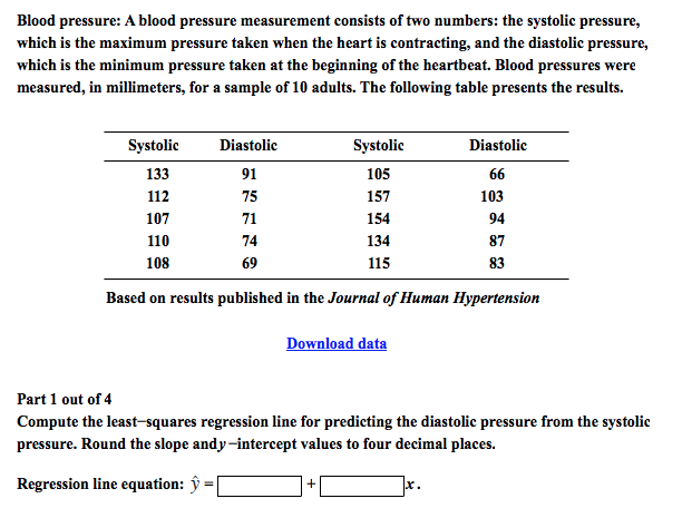 Solved Blood Pressure A Blood Pressure Measurement Consists Chegg