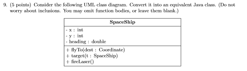 Solved Consider the following UML class diagram. Convert it | Chegg.com