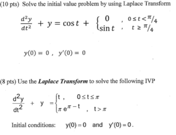Solved Solve the initial value problem by using Laplace | Chegg.com