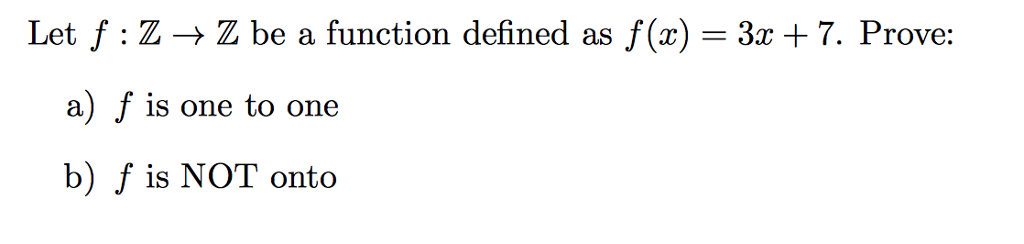 Solved Let f: Z rightarrow Z be a function defined as f(x) = | Chegg.com