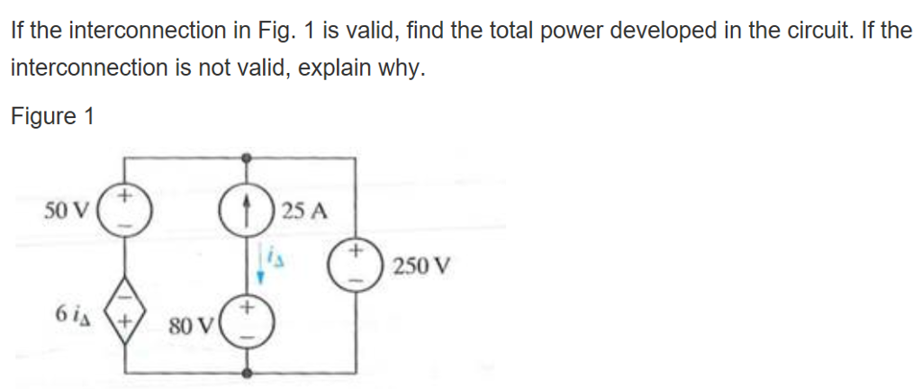 Solved If the interconnection in Fig. 1 is valid, find the | Chegg.com