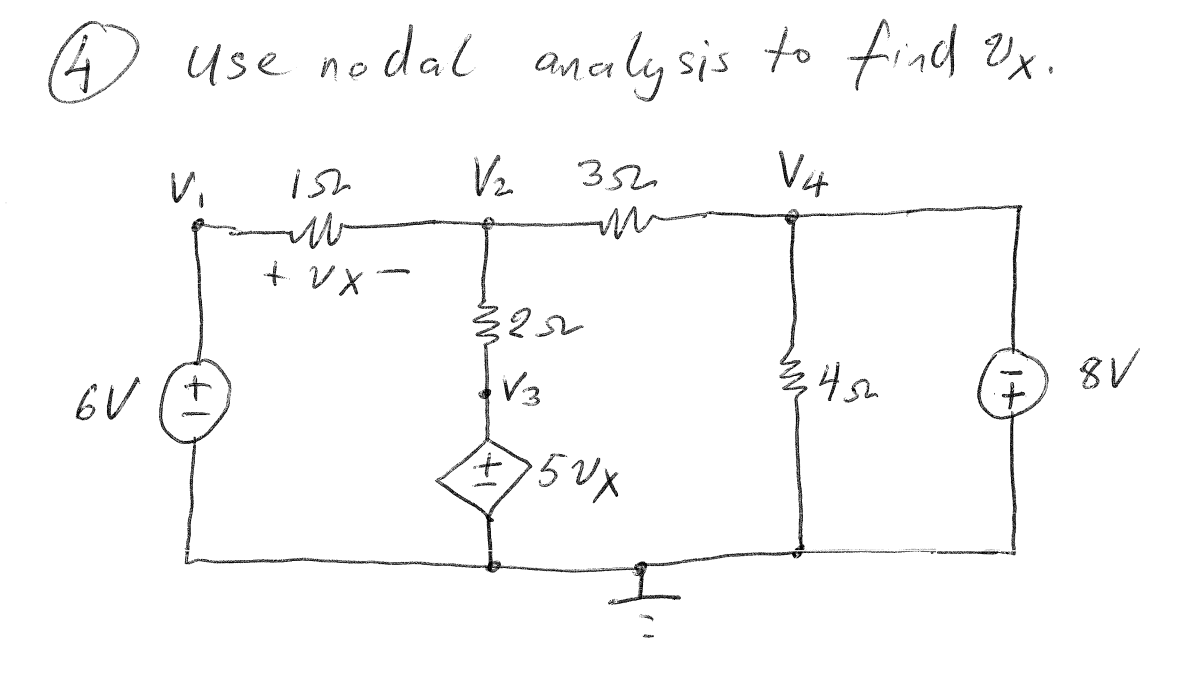 Solved Use nodal analysis to find v_x. | Chegg.com