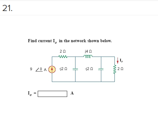 Solved Find current I_0 in the network shown below. | Chegg.com