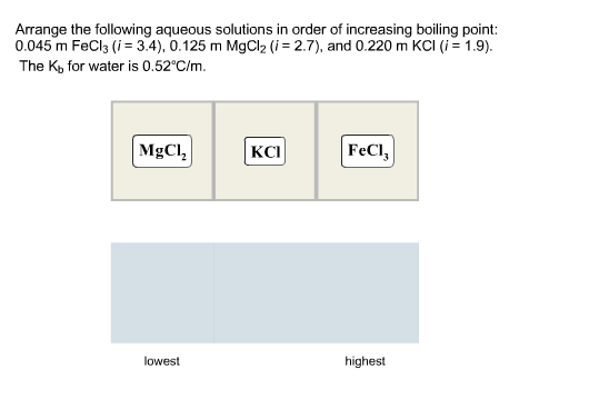Solved Arrange the following aqueous solutions in order of | Chegg.com