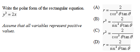 Solved Write the polar form of the rectangular equation. Y^3 | Chegg.com