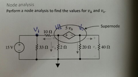Solved Node analysis Perform a node analysis to find the | Chegg.com