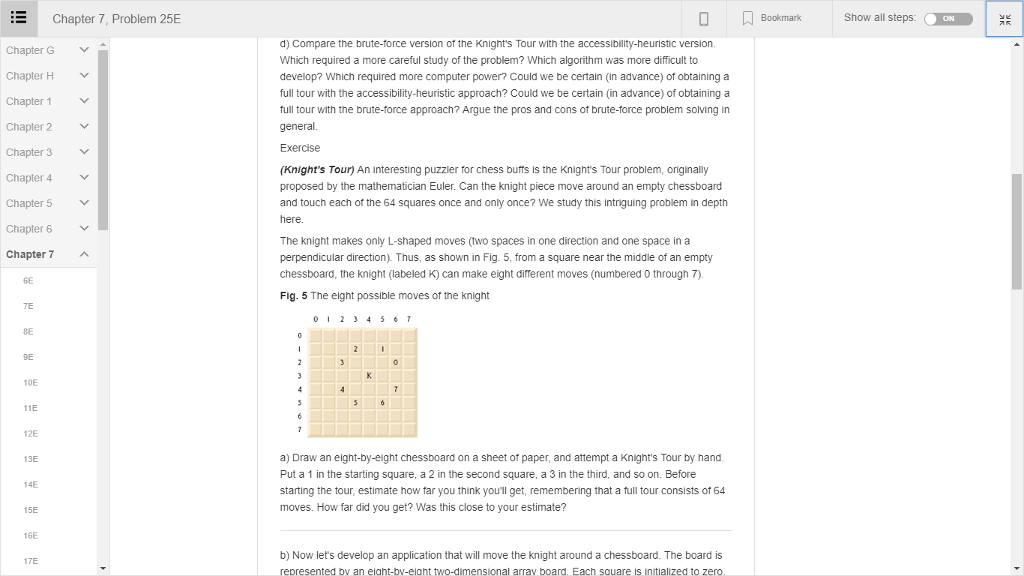 Chapter 7, Problem 25E Bookark Show all steps: ON | Chegg.com