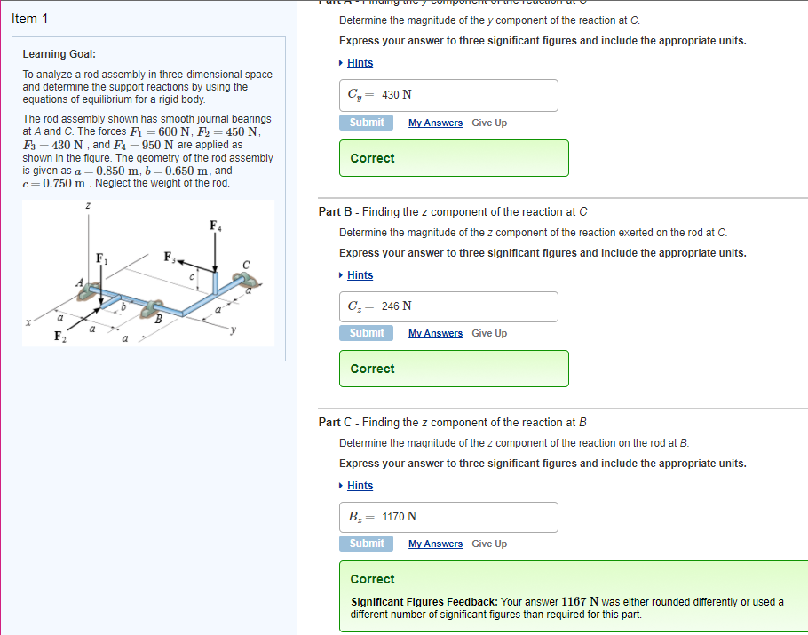 Solved Item 1 Determine the magnitude of the y component of | Chegg.com