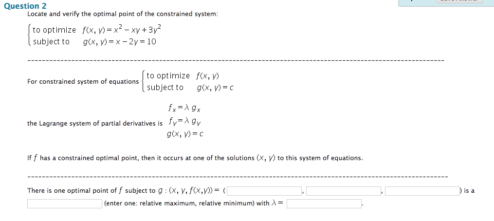 Solved Locate and verify the optimal point of the | Chegg.com