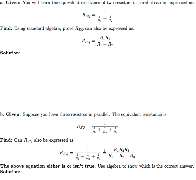 Solved You will learn the equivalent resistance of two | Chegg.com