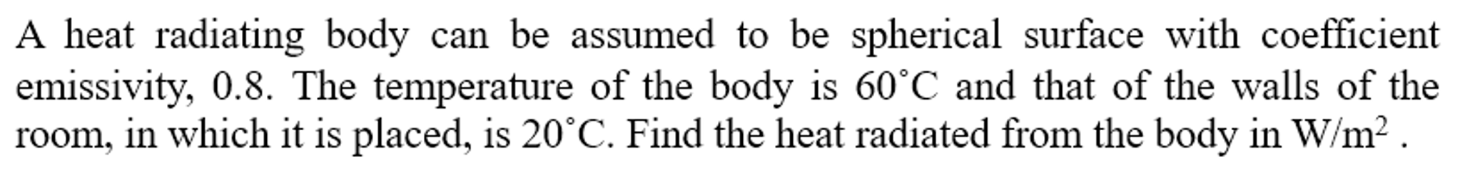 Solved A heat radiating body can be assumed to be spherical | Chegg.com