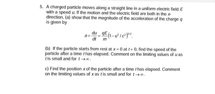Solved A charged particle moves along a straight line in a | Chegg.com