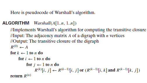 Get Answer Here Is Pseudocode Of Warshalls Algorithm Here Is Pseudocode Of Transtutors