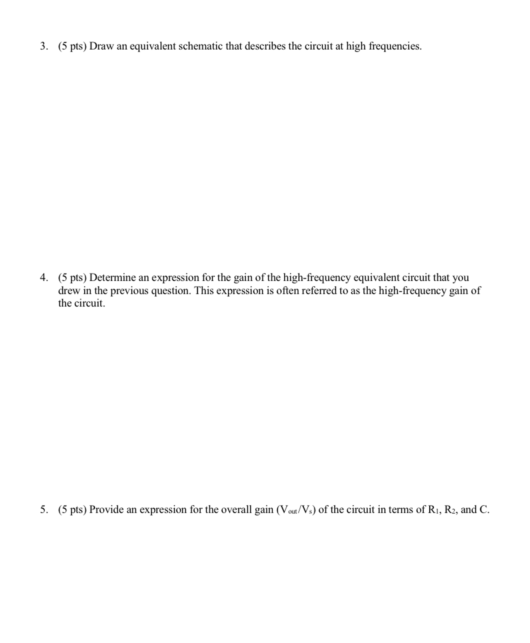 Solved The following questions are about the circuit shown | Chegg.com