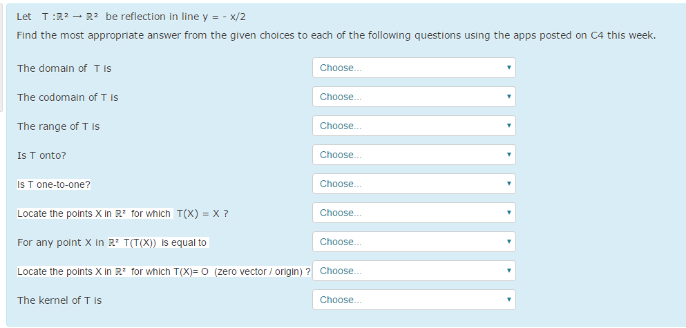 Solved Let T:R^2 rightarrow R^2 be reflection in line y = - | Chegg.com