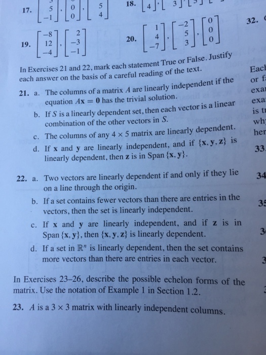 Solved In Exercises 21 and 22, mark each statement True or | Chegg.com