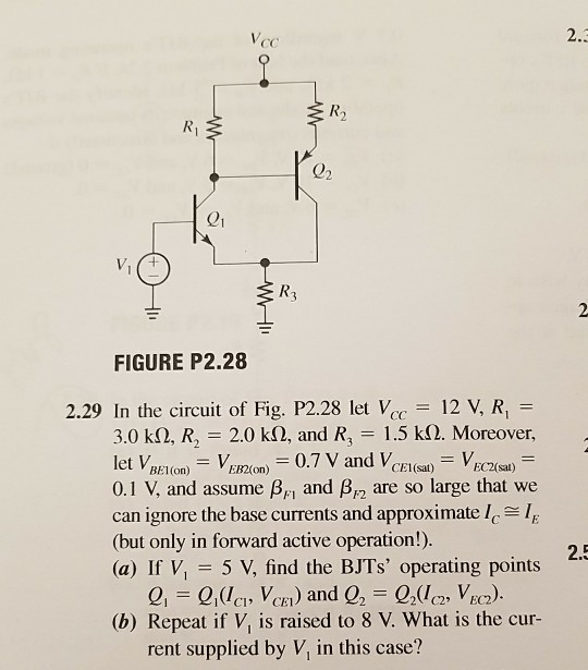 Solved 2.5 R2 FIGURE P2.28 2.29 In the circuit of Fig. P2.28 | Chegg.com