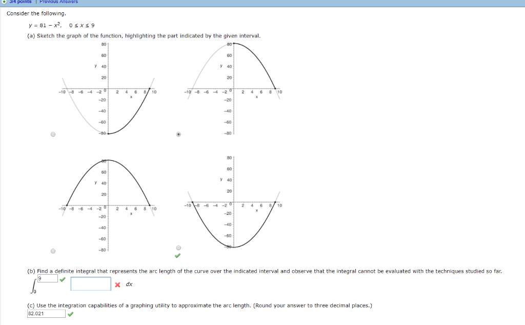 Solved 4 points I previous Answers Consider the following | Chegg.com