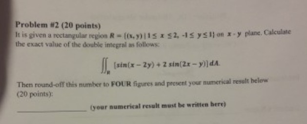 Solved Problem #2 (20 points) It is given a rectangular | Chegg.com