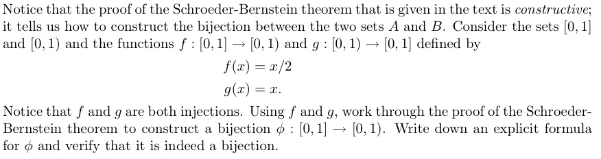 Notice that the proof of the Schroeder -Bernstein | Chegg.com