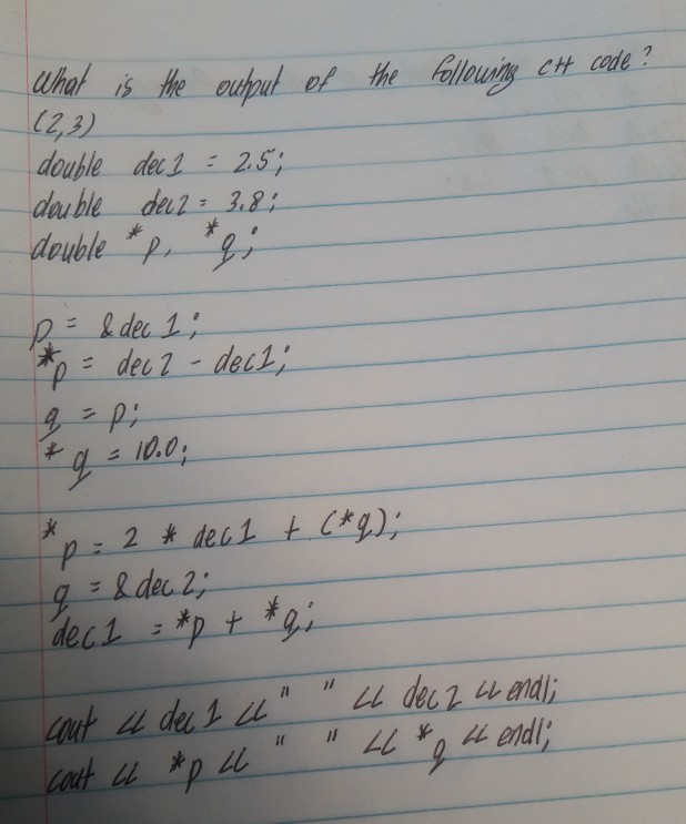 Solved What is the output of the polloum, ctt code? -- (2,3 | Chegg.com