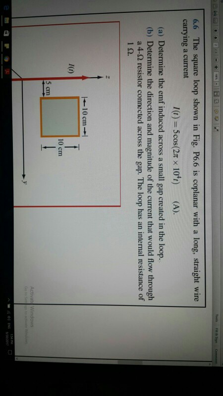 Solved 6.6 The square loop shown in Fig. P6.6 is coplanar | Chegg.com