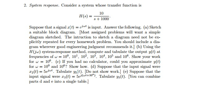 Solved Consider a system whose transfer function is H(s) = | Chegg.com