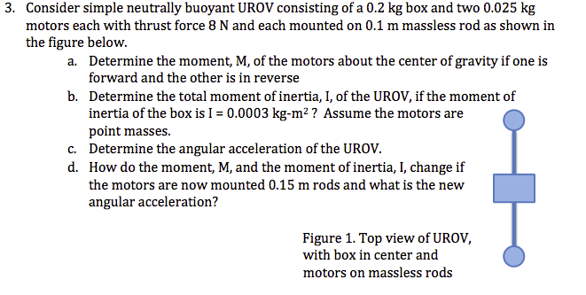 Solved Consider simple neutrally buoyant UROV consisting of | Chegg.com