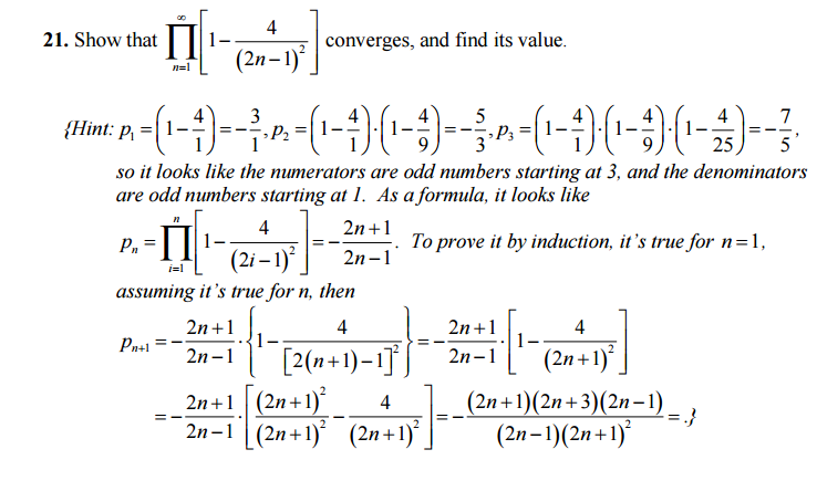 Solved Show that infinity pi n=1 [ 1 - 4/ (2n - 1)^2] | Chegg.com