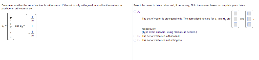 Solved Determine Whether The Set Of Vectors Is Orthonormal
