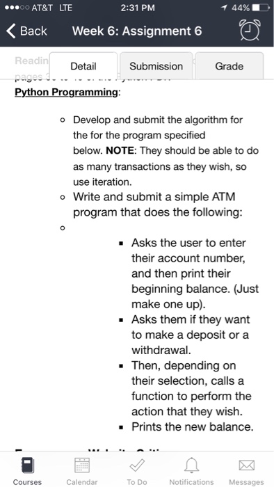Solved Atandt Lte 231 Pm イ44961 Back Week 6 Assignment 6 