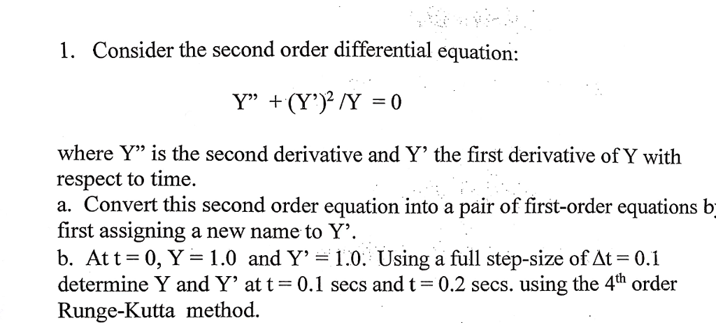 Solved 1. Consider the second order differential equation: | Chegg.com
