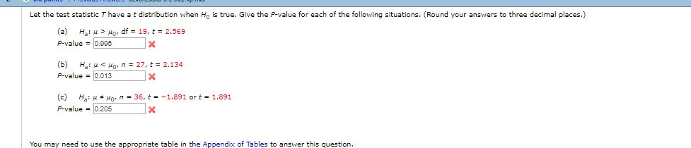 Solved Let the test statistic T have a t distribution when | Chegg.com