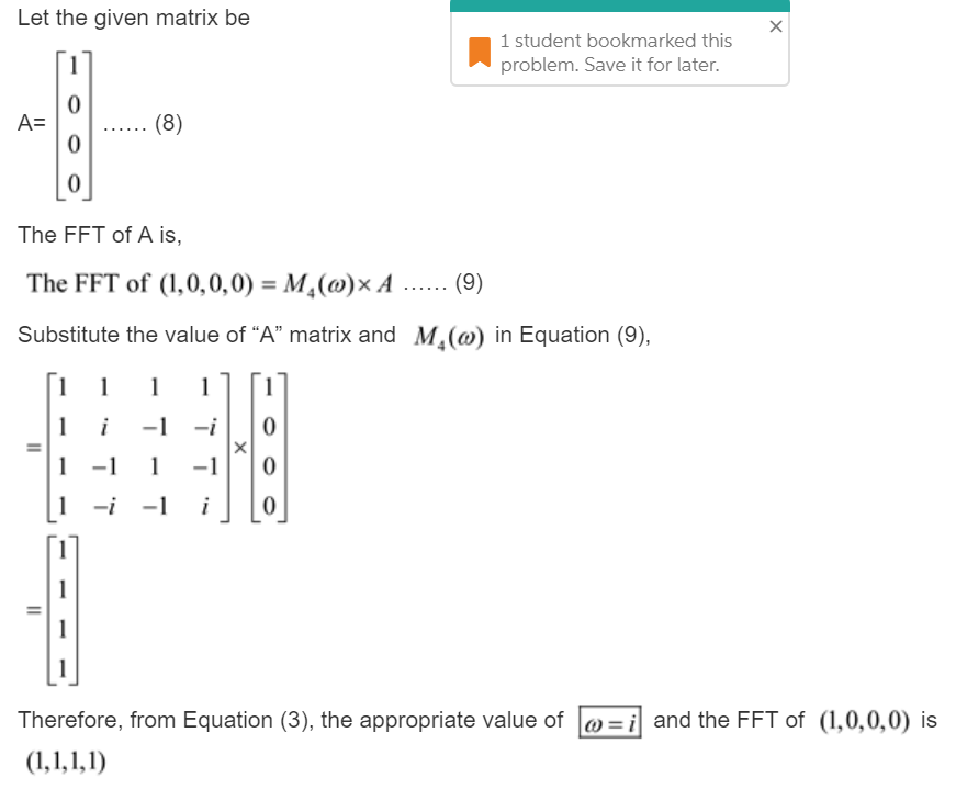 Solved FFT in DPV Algorithms book problem 2.8... in step 9 | Chegg.com