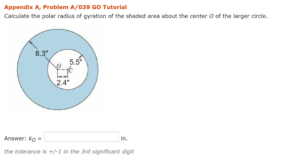 Solved Appendix A, Problem A/039 GO Tutorial Calculate the | Chegg.com