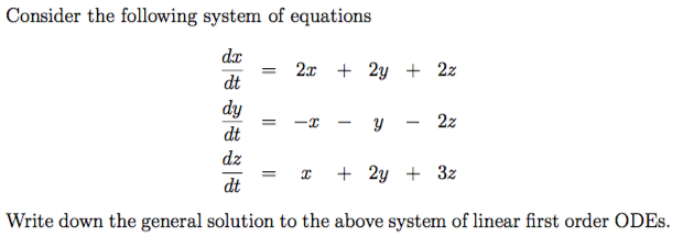 Solved Consider the following system of equations dx dt dy | Chegg.com