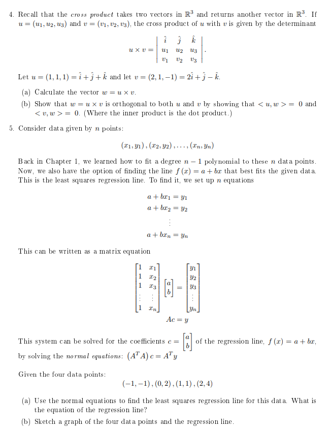Solved . Recall that the cross product takes two vectors in | Chegg.com