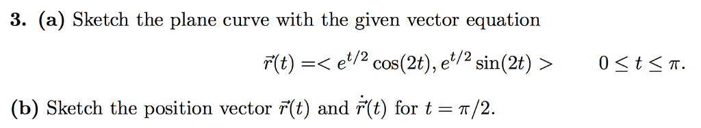 Solved Sketch the plane curve with the given vector equation | Chegg.com